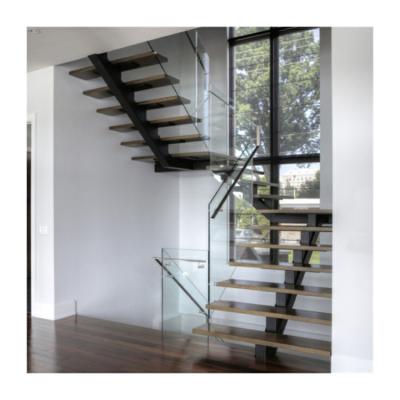 China Manufacturer supply solid wood stair covering single keel interior wooden straight stairs price for sale