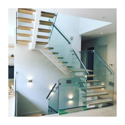 China China factory Solid Oak Wood Staircase one beam solid wood tread straight stairs for sale