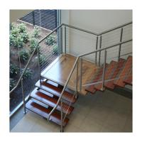 China Factory direct customize wood stair banister unique keel wood thread straight stairway for sale