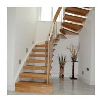 China Foshan factory solid wood staircases mono keel exterior straight staircase for sale
