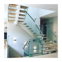 China Foshan factory solid wood staircases mono keel exterior straight staircase for sale