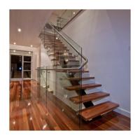 China Factory supplying rubber wooden stairs mono keel solid wooden straight stairway for sale