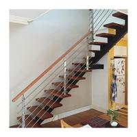 China Wholesale agent railing outdoor stairs wooden one beam straight floating stairway wood for sale