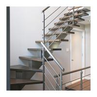 China China stair wood step covers one beam steel wooden straight stairway for sale