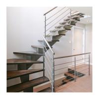 China Factory direct sales wooden stairs design one beam straight staircase dimensions for sale