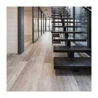 China Townhouse wood staircase with glass railing single stringer solid wood straight stair for sale