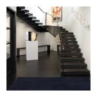 China Townhouse solid wood stair material attic ladder one beam wood straight staircase for sale