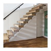 China WilliamArchi stairs wooden pipe handrail mono beam natural solid wood straight stairway for sale