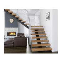 China WilliamArchi stairs wooden pipe handrail mono beam natural solid wood straight stairway for sale