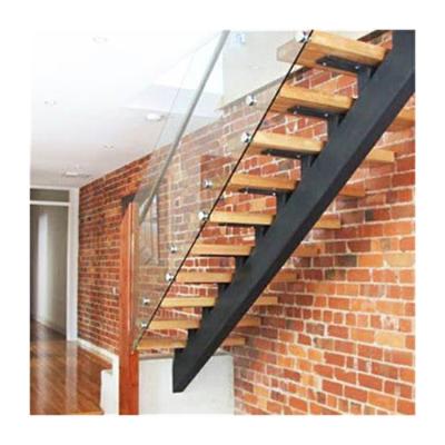 China Factory supply engineered wood flooring stairs one beam modern wood straight staircase for house for sale