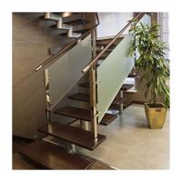 China Made in China woode staircase one beam straight stair with wood steps for sale
