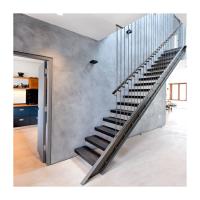 China Made in China woode staircase one beam straight stair with wood steps for sale