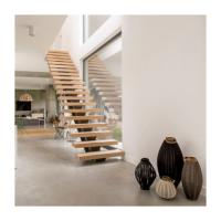 China Made in China woode staircase one beam straight stair with wood steps for sale