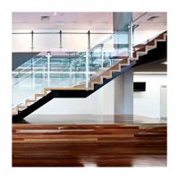 China China manufacturer wood stairs for sale central stringer oak wood tread straight floating stair for sale