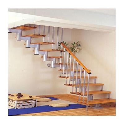 China China supplier wood glass stairs single stringer straight wooden stair for sale