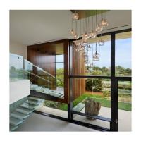 China Factory seller elegant solid wooden stairs staircase one beam straight wood glass stairs for sale