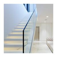 China Factory sale indoor wood stairs single stringer wooden straight stair for sale