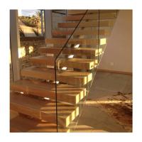 China Factory supply interior wood stairs central stringer straight wooden stairs for sale