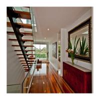 China Factory supply interior wood stairs central stringer straight wooden stairs for sale