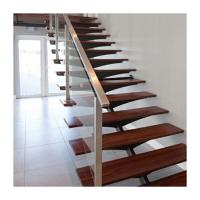 China Factory supply interior wood stairs central stringer straight wooden stairs for sale