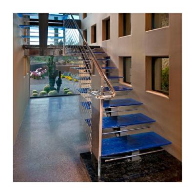 China Low iron glass railing stairs unique keel aluminium glass staircase for sale