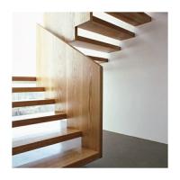 China Residential teak wood designs central keel hardwood straight stairs for sale