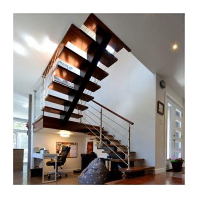 China Villa rubber wood stairs single stringer how to fit a straight flight of stairs for sale