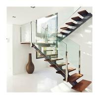 China Villa rubber wood stairs single stringer how to fit a straight flight of stairs for sale
