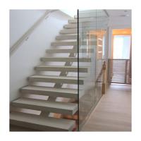 China Villa rubber wood stairs single stringer how to fit a straight flight of stairs for sale