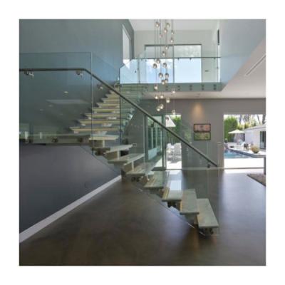 China Factory direct decorative wooden stair one beam straight staircase design for sale