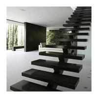 China Factory sale prefabricated wooden stair central keel indoor wooden straight stair for sale