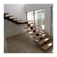 China China european design wood stair armrest one beam steel wood residential straight stairs for sale