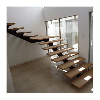 China China european design wood stair armrest one beam steel wood residential straight stairs for sale