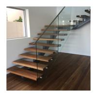China China european design wood stair armrest one beam steel wood residential straight stairs for sale