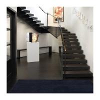 China Factory price wooden stair railing mono stringer wood straight stiarcase for sale