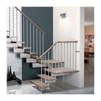 China Factory wholesale folding wood stairs single keel wood tread straight stairs for sale