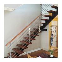China China manufacturer space-saving wood stair mono stringer steel wooden straight staircase for sale