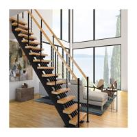 China Household individual indoor straight staircase indoor wooden stairs for sale