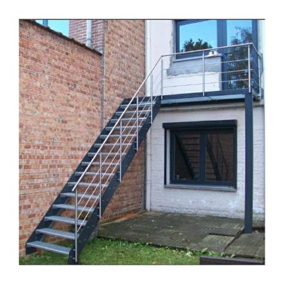 China Library stairs indoor glass steel iron beam staircase for sale