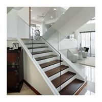 China Apartment loretto chapel straight stair indoor steel solid wood staircase for sale
