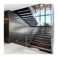 China Made in China straight staircase on sales high quality glass railing wood stair for sale