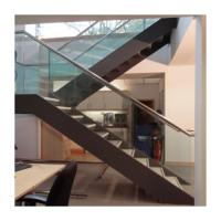 China Good selling straight staircase construction steel wood staircase stairs for sale