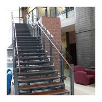 China Original factory interior straight staircase steel support wood tread Stairs for sale