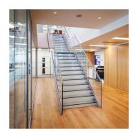 China Factory seller u shaped straight staircase luxurious solid wood stairs for sale