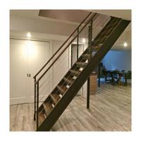 China New arrivals glass staircase straight simple wood stairs for sale