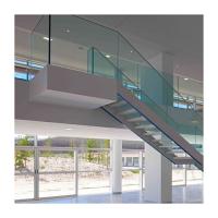 China New arrivals glass staircase straight simple wood stairs for sale