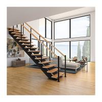 China Promotion indoor straight stair design oak wood stairs for sale