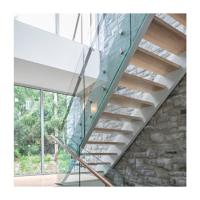 China Promotion indoor straight stair design oak wood stairs for sale