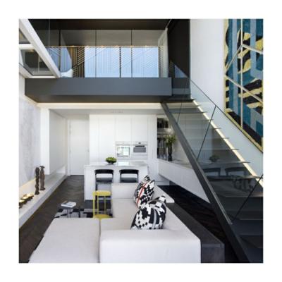 China Department low cost straight staircase glass wooden stairs for sale
