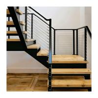 China Department low cost straight staircase glass wooden stairs for sale